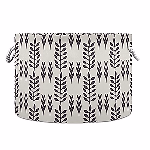 ALAZA Floral Ethnic Leaf Vintage Beige Storage Basket Gift Baskets Large Collapsible Laundry Hamper with Handle, 20x20x14 in