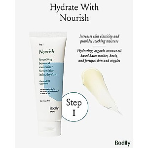 Bodily - Nip Duo Nipple Cream for Breastfeeding - 100% Natural - Lanolin Free Nipple Cream Set - Organic Nipple Butter to Hydrate and Protect Dry, Sore Skin - 2X 0.5oz