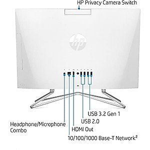 HP 2022 Newest All-in-One Desktop, 21.5" FHD Display, Intel Celeron J4025 Processor, 16GB RAM, 1TB PCIe SSD, Webcam, WiFi, HDMI, RJ-45, Wired Keyboard&Mouse, Windows 11 Home, White