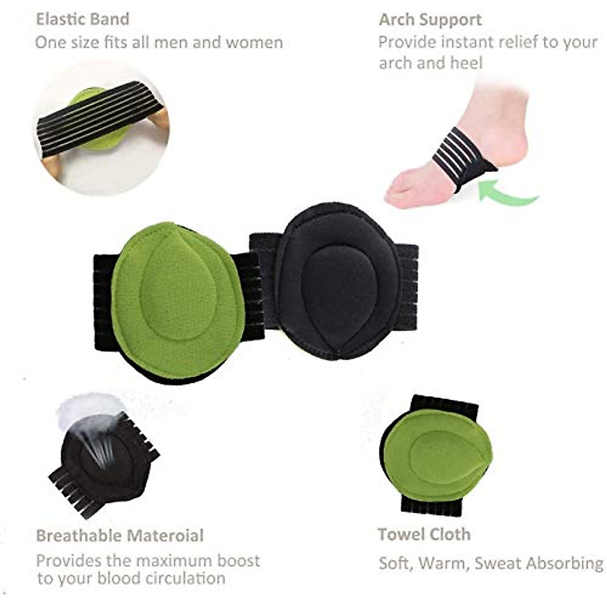 Arch Support,6 Pairs Compression Fasciitis Cushioned Support Sleeves, Plantar Fasciitis Foot Relief Cushions for Plantar Fasciitis, Fallen Arches, Achy Feet Problems for Men and Women