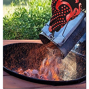 BBQ Gloves 1472℉ Extreme Heat Resistant Protective Cooking Gloves Food Grade Kitchen Oven Mitts with Silicone Non-Slip Grip for BBQ Cooking/ Baking/Smoker/ Fireplace/Welding/ Large & XL (Red+Blue)