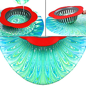 Acrylic Pouring Strainers, Angela&Alex 5 PCS Flow Painting Tools Christmas DIY Kits Drawing Sets Flower Strainers Plastic Silicone Drain Basket Unique Pattern Train Art Supplies