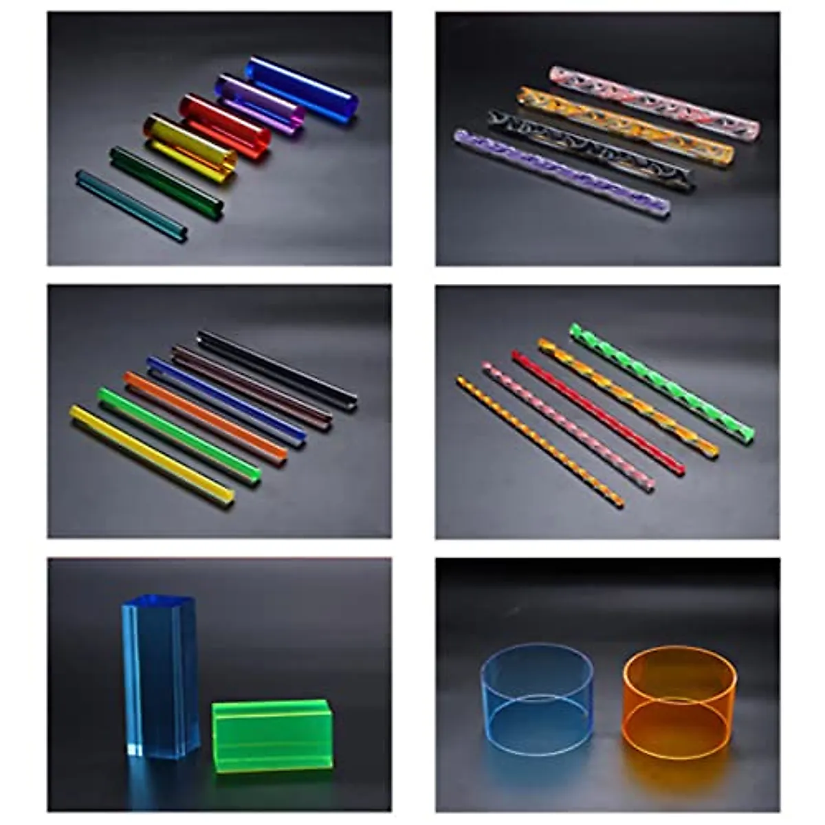 Fielect Pink Twisted Line Acrylic Round Rod Standard Plexiglas PMMA Bar Tolerance for DIY 8mm Diameter 250mm Height 2Pcs