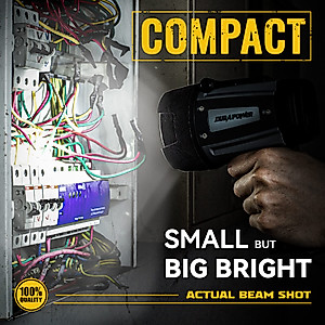 Durapower Rechargeable Spotlight, 200000 Lumen LED Handheld Spotlight, IP68 Waterproof Spotlight Flashlight Portable Marine Boat