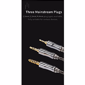 Kinboofi HiFi Earphone Cable, KBEAR 24 Core 5N Silver Plated OFC Upgrade Cable… (2PIN, 3.5mm)