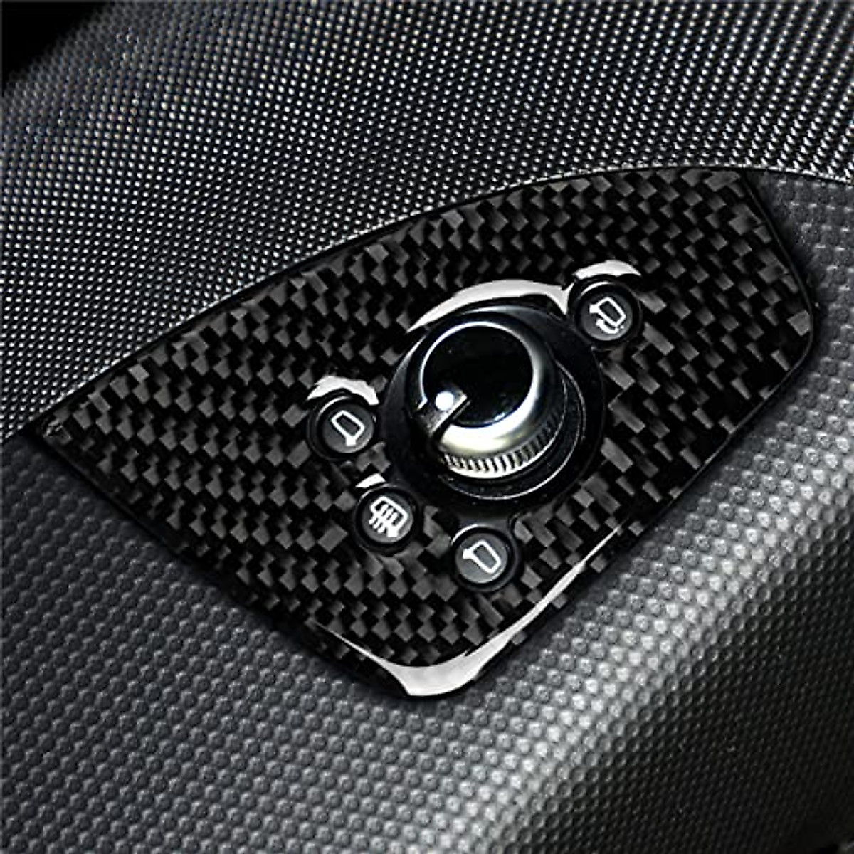 NC Carbon Fiber Trim Cover Sticker Compatible with Audi TT 8n 8J MK123 TTRS 2008-2014 (Carbon Fiber A, Door Button Cover B LHD)