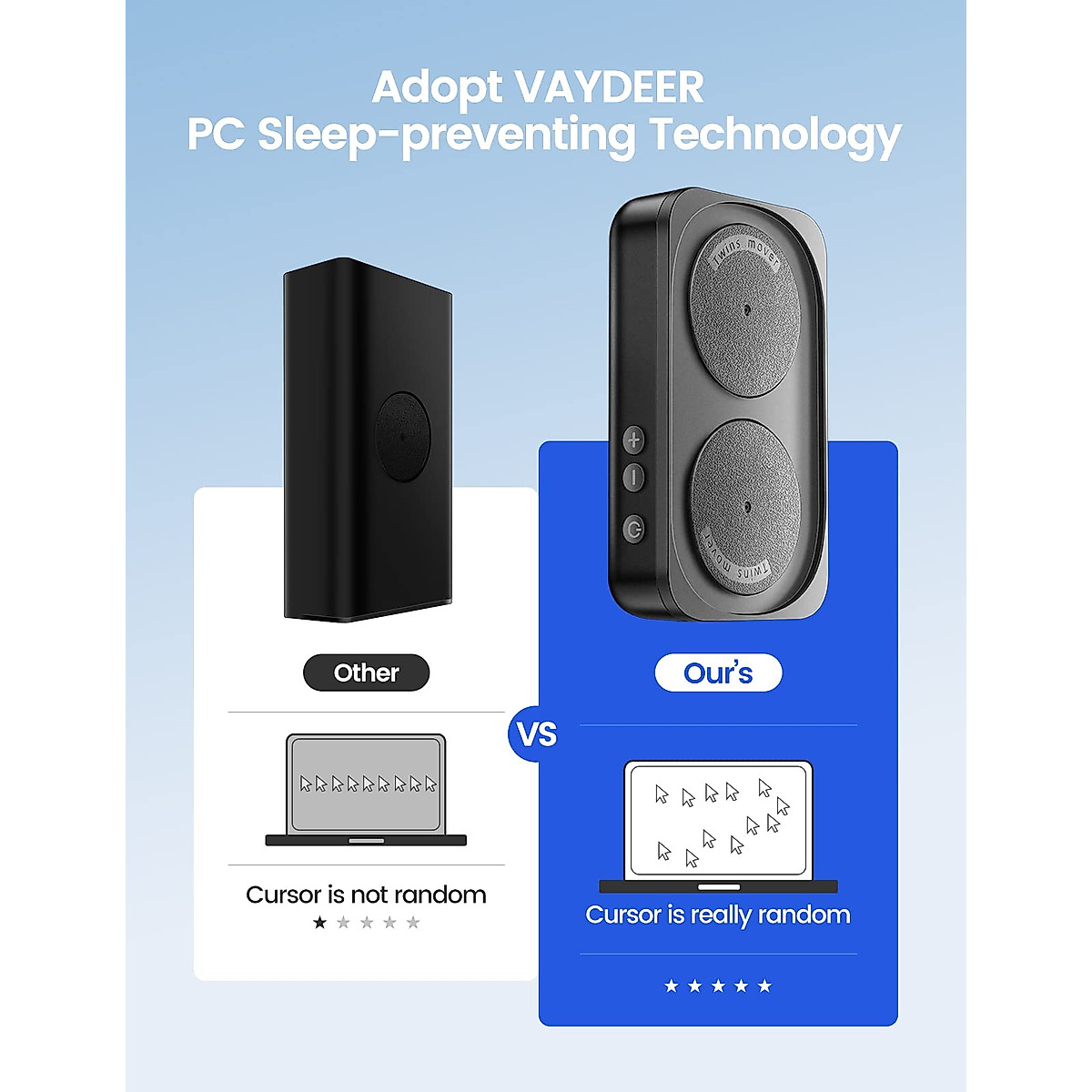 EAXBUX Undetectable Mouse Jiggler,Mouse Mover Jigger Device with LED Screen,Interval Time Adjustable,for Working from Home,Thinking/Taking Notes when Working,Keeps PC Live to lmprove Office Efficiency