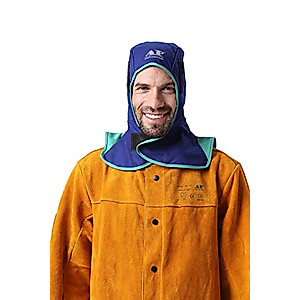 ALLYPROTECT Blue Flame Retardant cotton welding hood cap helmet head neck covering for welder head protection