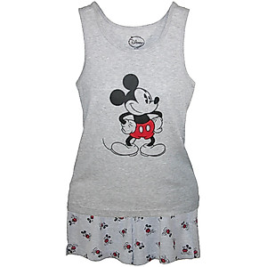 Disney Mickey Mouse Tank and Shorts Pajama Set, XL, Grey