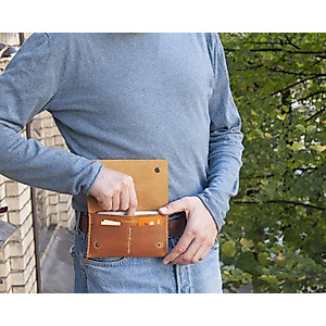 Bovine leather case for Microsoft Surface Duo 2, TAN cover, waist bag