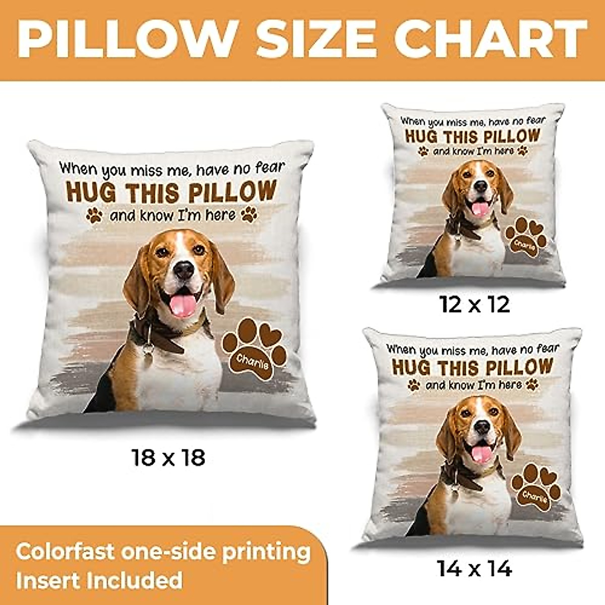 Pawfect House Personalized Pillows (Insert Included), Hug the Pillow and Know I'm Here, Pet Memorial Gifts Personalized Dog Pillow Dog Remembrance Gift Dog Memorial Gifts for Loss of Dog Sympathy Gift