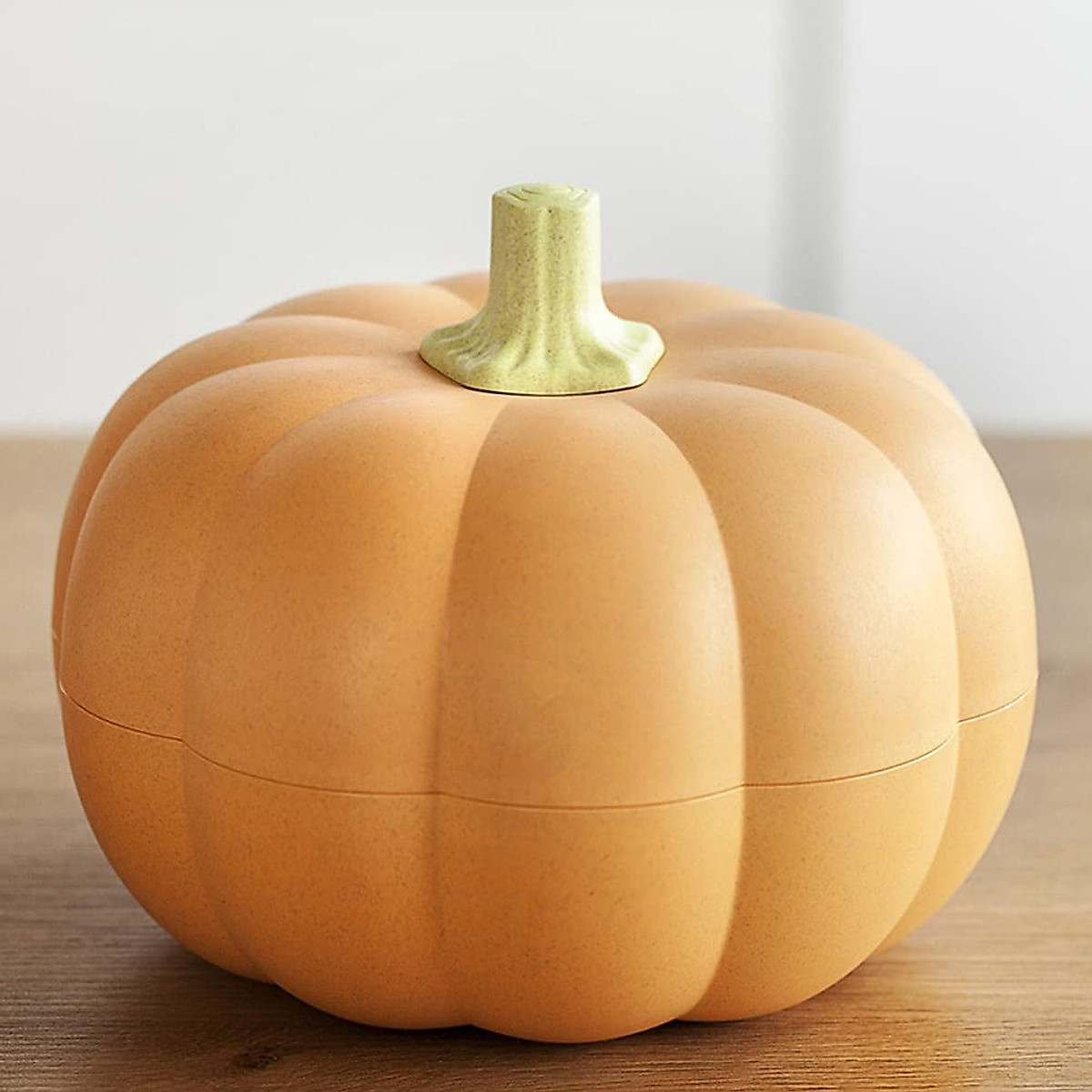 Cabilock Pumpkin Serving Bowl with Lid Wheat Fiber Pumpkin Candy Jar Dessert Fruit Holder Snack Container Food Display Bowl for Wedding Halloween Home Decor