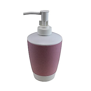 Bathroom Accessories Set 4 Piece Accesorios para Baños Soap Dispenser, Soap Dish, Tumble, Toothpaste-Toothbrush Holder (Bubble Gum Pink)