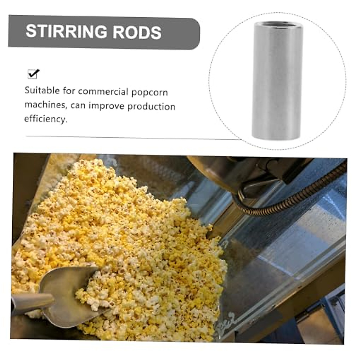 ULTECHNOVO 5pcs Mixing Sleeve Mixing Sticks Socket Popcorn Machine Mixer Shaft Socket Popcorn Maker Parts Popcorn Machine Replacement Socket Popcorn Maker Mixer Socket Stainless Steel Silver