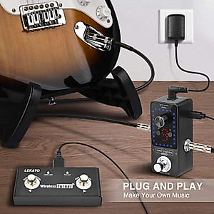 LEKATO Guitar Effect Pedal with External Pedal for Guitar Looper Pedal Tuner Switching, Function Loop Station Loops 9 Loops 40 minutes Record Time, Perfect Collection for Electric Guitar Bass