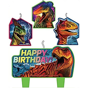 Jurassic World Birthday Candles | Assorted Sizes | 4 Pcs