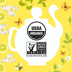 Clipper Tea, Lemon & Ginger, Organic Tea with Ginger Root and Lemongrass, Plant Based Herbal Tea, Caffeine-Free British Tea, 1 Pack, 20 Unbleached Tea Bags