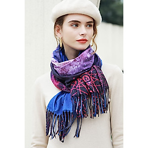 RIIQIICHY Pashmina Shawls and Wraps for Evening Dresses Fall Winter Scarfs for Women Blanket Scarf Painting Printed Scarves