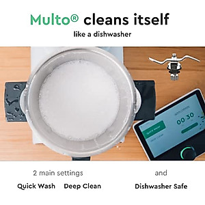 Multo By CookingPal, Smart Compact Countertop Multi-Functional Food Processor With Guided Recipes | WiFi Built-In | Chop, Knead, Steam And Cook All-In-One Cooker. (Renewed)