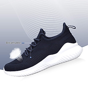 Flysocks Slip On Sneakers for Women-Fashion Sneakers Walking Shoes Non Slip Lightweight Breathable Mesh Running Shoes Comfortable Navy 6.5