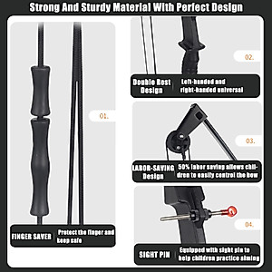 SOPOHER Archery Bow and Arrow Set for Kids 8-12 Teens Youth Compound Bow Beginner Hunting Shooting Gift Left and Right Hand with Full Accessories Kits (Green)