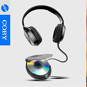 Coby Portable CD Player with Foldable Headphones, 60-Sec Anti-Skip Compact Disc Player with Headset Bundle for Travel or Home Use