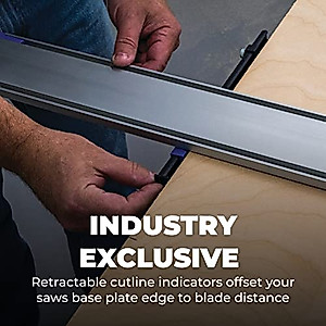 Kreg KMA4700-E Straight Edge Guide XL - 8 Ft - For Circular Saw - For Cross Cut & Rip Cut - Aluminum Guide Rails - Carpentry Tools & Accessories