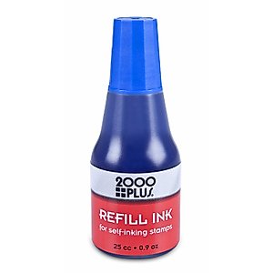 Cosco Self-Inking Stamp Ink Refill, 25 cc, 0.9 oz. (Blue)