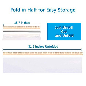 JOYIT 100 ft Clear Cellophane Wrap Roll (31.5 in x 100 ft) - 3 Mil Thicken Cellophane Roll, Clear Cellophane Bags Large, Clear Wrapping Paper for Flower Gift Baskets Wrap (31.5" fold into 16")