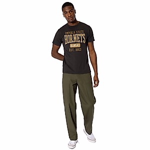 Emporia State University Official Est Date Short Sleeve Mens Cotton T-Shirt,Black, Large