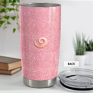 SANDJEST Pig Tumbler Glitter 20oz Tumblers with Lid Gift for Women Girl Daughter Sister Animal Lovers Christmas Birthday