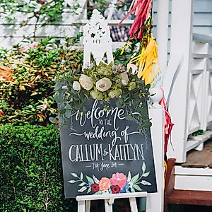 JVSISM Floral Swag, Peony Flowers and Eucalyptus Leaves, Front Door Lintel Swag, for Wedding Wall Window Arch Home Garden Decor