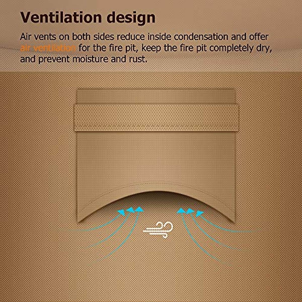 NEXCOVER Square Fire Pit Cover - Waterproof 600D Heavy Duty Cover, Premium Patio Outdoor Cover, 32”L x 32”W x 24”H, Fits for 28 inch, 30 inch, 31 inch, 32 inch Fire Pit / Table, Brown.