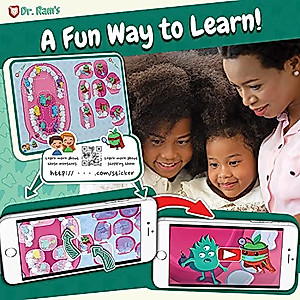 Dr. Ram's Fun Flexi Flossers for Kids - 300 Count Kids Dental Floss - Anti-Ouch Shape with Puzzle and Game - Light Citrus Fruit Scent Kid Floss