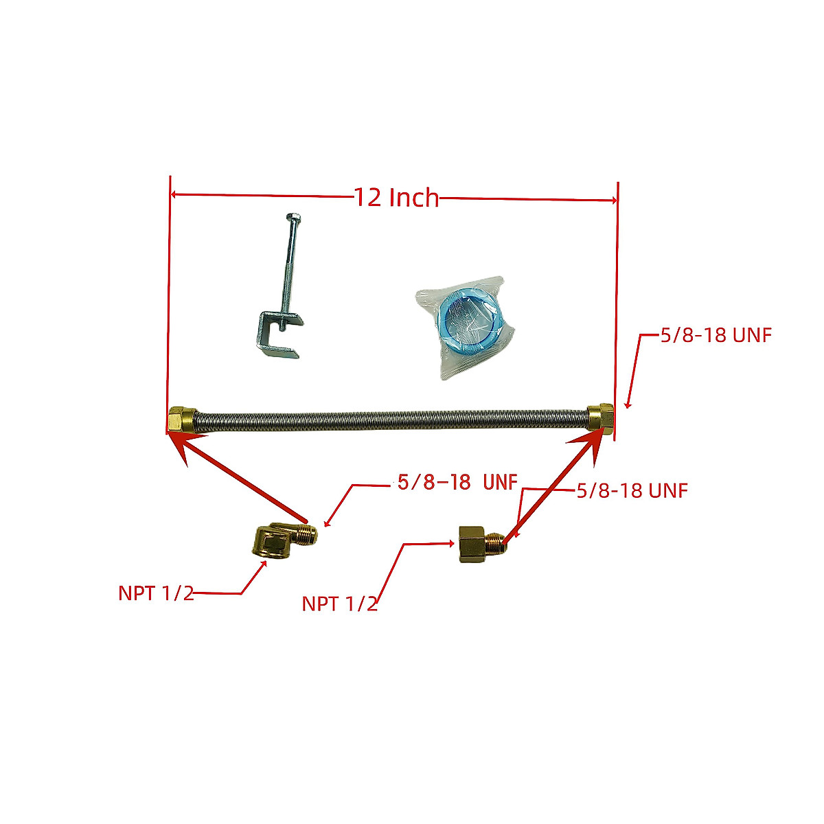 Americangaslos 18"-24" Burner Pan for Gas Fireplace Gas Fireplace Burner Gas fire pits Gas Logs Propane Burner (18 Inch Two Pipe)