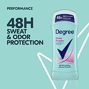 Degree Original Antiperspirant Deodorant Sheer Powder Pack of 6 48-Hour Sweat & Odor Protection Antiperspirant for Women 2.6 oz