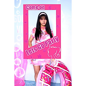 JeVenis Lets Go Party Photo Booth Props Hot Pink Girl Birthday Party Supplies Come On Lets Go Party Decoration Lets go Party Supplies Bachelorette Bridal (Pink)