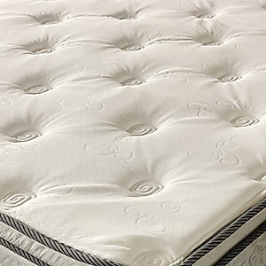 Mattress Solution Medium Plush Double Sided Pillowtop Innerspring Fully Assembled Mattress and 8" Metal Box Spring Set, Queen, 8" Foundation