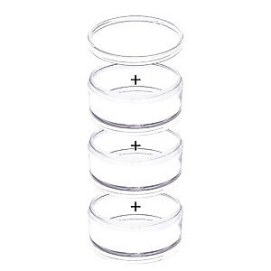 BENECREAT 60ML Stackable Round Plastic Containers 4 Column(5 Layer/Column) Bead Storage Jars for Diamond Drills, Seed Beads, Nail Art Glitters, and Other Jewelry Components