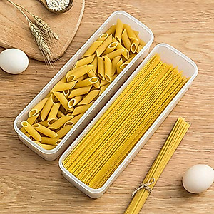 4 Pcs Pasta Storage Container Kitchen Spaghetti Food Storage Box - Noodle Canister With Lid for Spaghetti, Noodles, Pasta, Eggs, Fruits Snacks