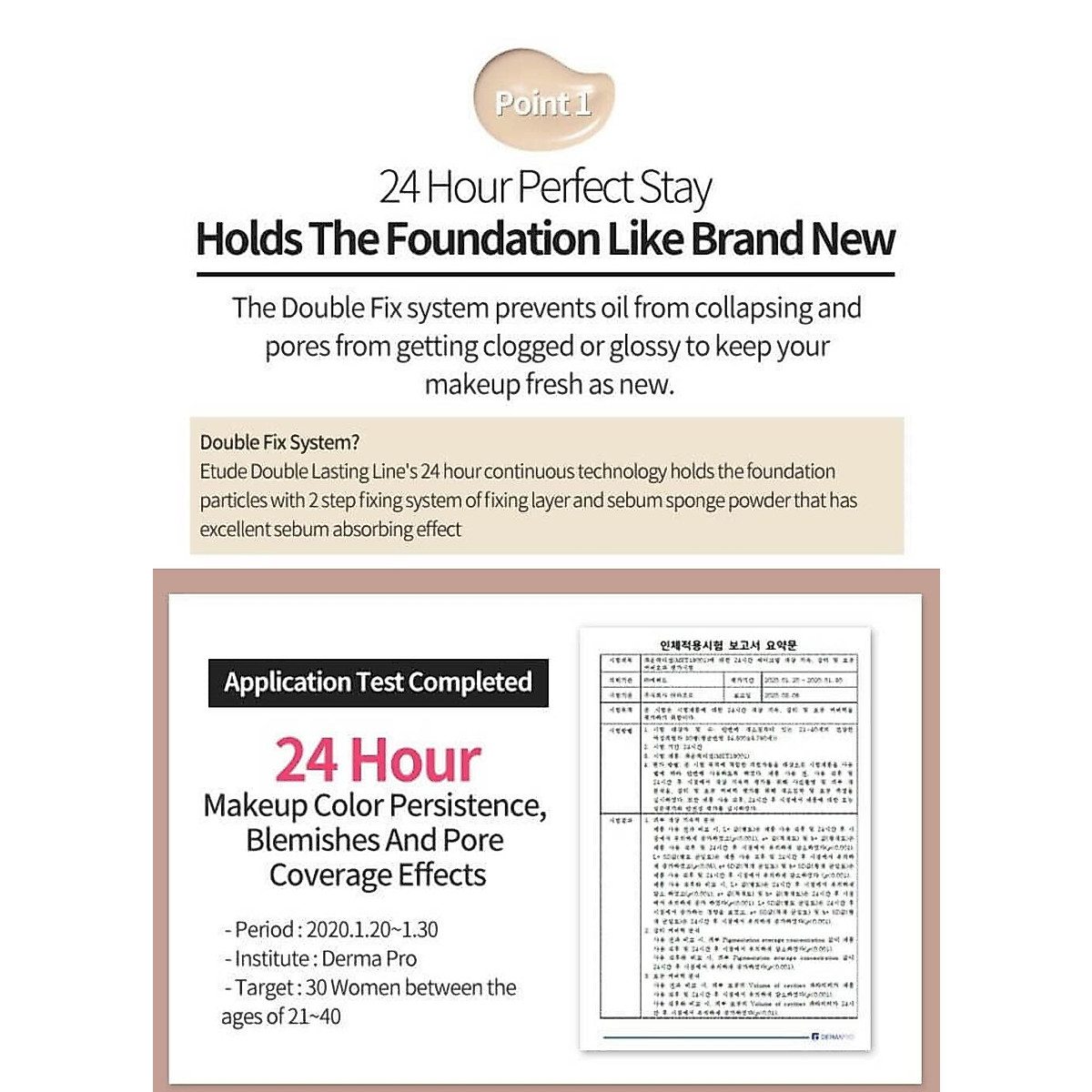 ETUDE New Double Lasting Foundation (Sand) SPF35/ PA++| High Coverage Weightless Foundation | 24-Hours Lasting Double Cover | Magnet-Like Adherence without Stickiness | Makeup Base