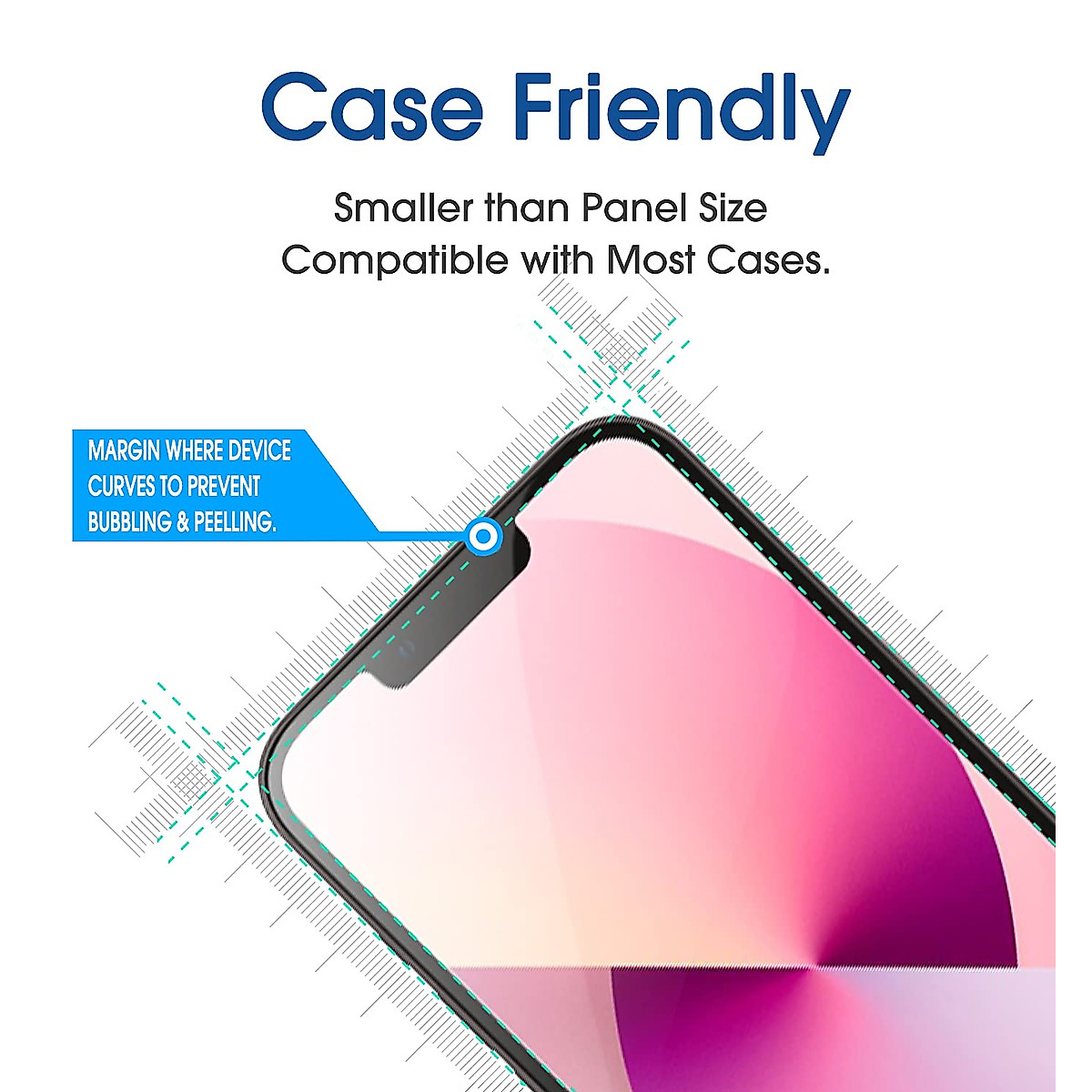 amFilm Glass Screen Protector Compatible with iPhone 13 Mini 5.4" Display, 2021, With Easy Installation Tray - Case Friendly, Tempered Glass, 3 Pack
