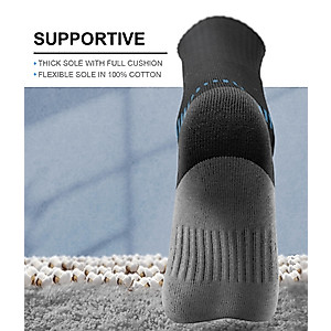 BULLIANT Men Athletic Socks, Compression Sports Crew Socks Cushioned For Men Outdoor Running Hiking-Arch Compression Support(6Pairs,Shoes Size:Men 11-13)