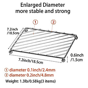 Stainless Steel Trivets for Hot Pots and Pans, VIDAYA Luxury Metal Pot Holders -Multi-Use Great Heat Resistant Hot Pads for Kitchen Counter, Upgrade Enlarged Diameter Hot Plate Holder (3 Pack)