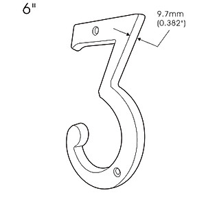 QCAA Traditional Heavy Forged Brass House Number, 6", 8, US10B Oil Rubbed Bronze