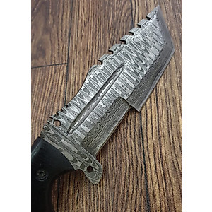 TR-1168 Custom Handmade Damascus Steel 10 Inches Tracker Knife - Perfect Grip walnut wood Handle (TR-2196)