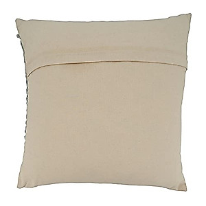 SARO LIFESTYLE Swirl Embroidered Throw Pillow with Down Filling, Blue, 20"