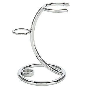 esowemsn 1PC Silver Stainless Steel Razor Holder Stand Brush Shaving Holder Safety Men's Shaving Razor Brush Stand Shaver Kit Organizer