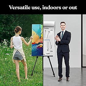 Portable Artist Easel Stand - Adjustable Height Painting Easel with Bag - Table Top Art Drawing Easels for Painting Canvas, Wedding Signs & Tabletop Easels for Display - Metal Tripod - 21x66 inches
