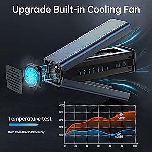 NVMe Cloner, ACASIS Dual-Bay Offline Clone with Cooling Fan, M.2 Duplicator Tool-less installation, 10Gbps NVME M.2 Duplicator for NVMe SSDs PCIe Size 2230/2242/2260/2280 (8TB Capacity)